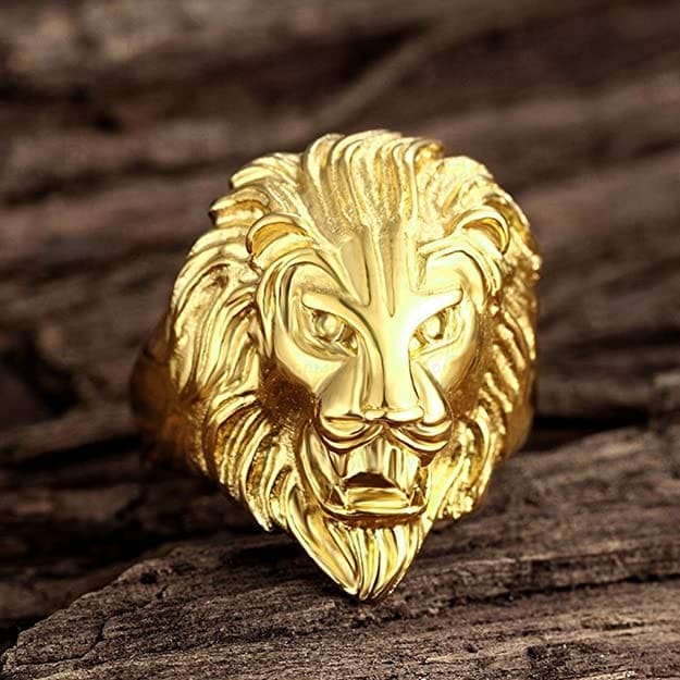 Anillo acero cabeza de león - Anillos de