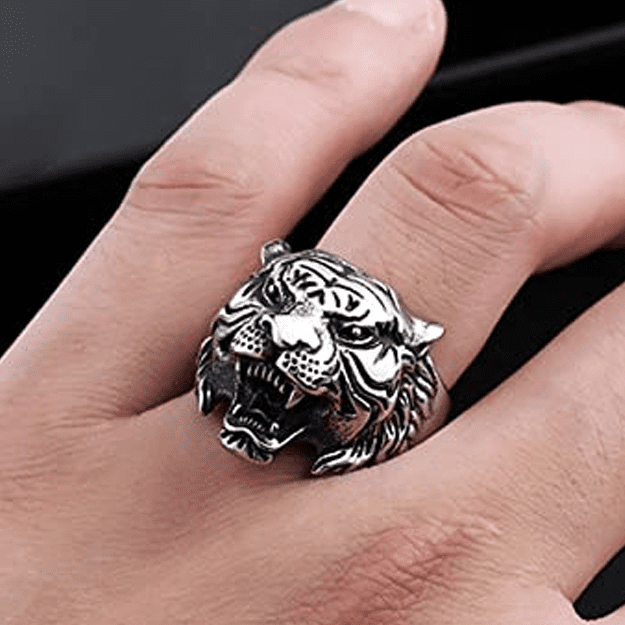 Anillo acero cabeza de tigre - Anillos de